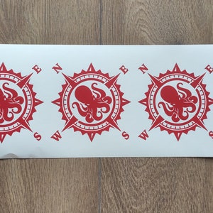 Octopus Compass Vinyl Decal Sticker, Compass Rose, Sailor Decal, Truck ...