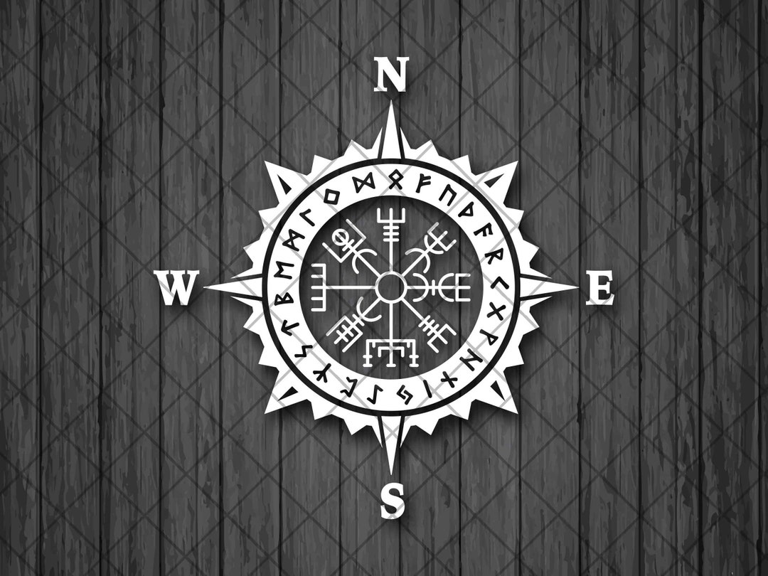 Vegvisir Rune Compass Vinyl Decal Sticker, Viking Norse Mythology Vinyl ...