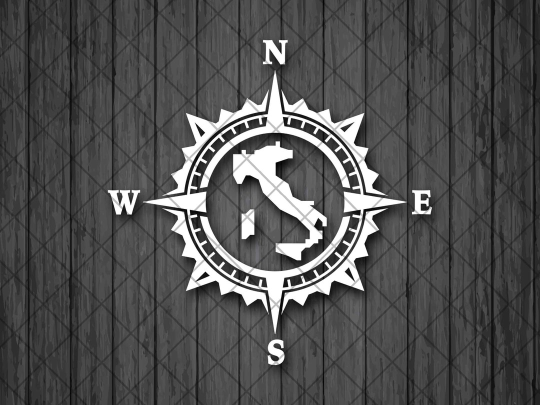 ITALY Compass Vinyl Decal Sticker, Compass Rose Decal, Decal for 4x4 ...