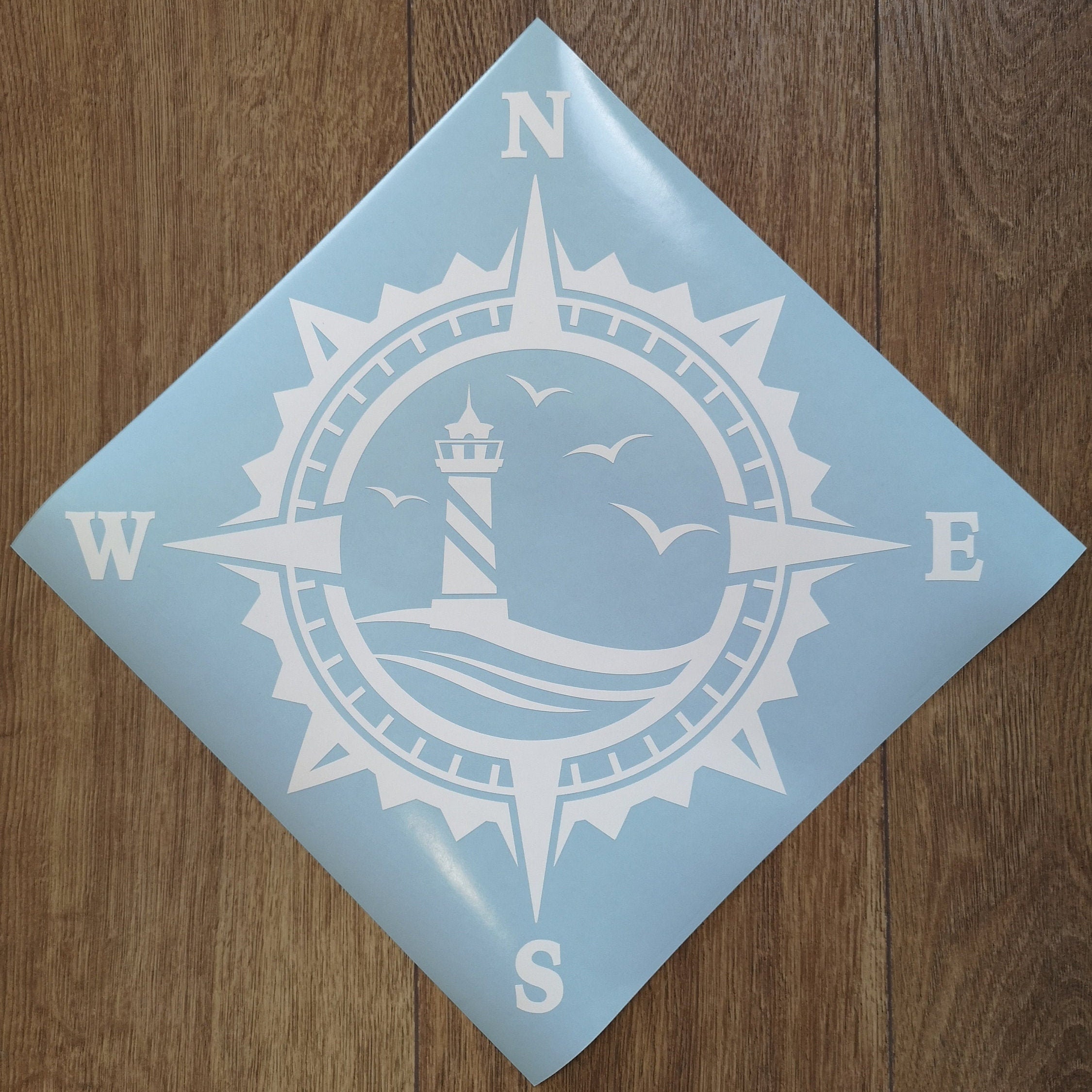 LIGHTHOUSE Vinyl Decal Sticker Compass Rose Decal Laptop - Etsy