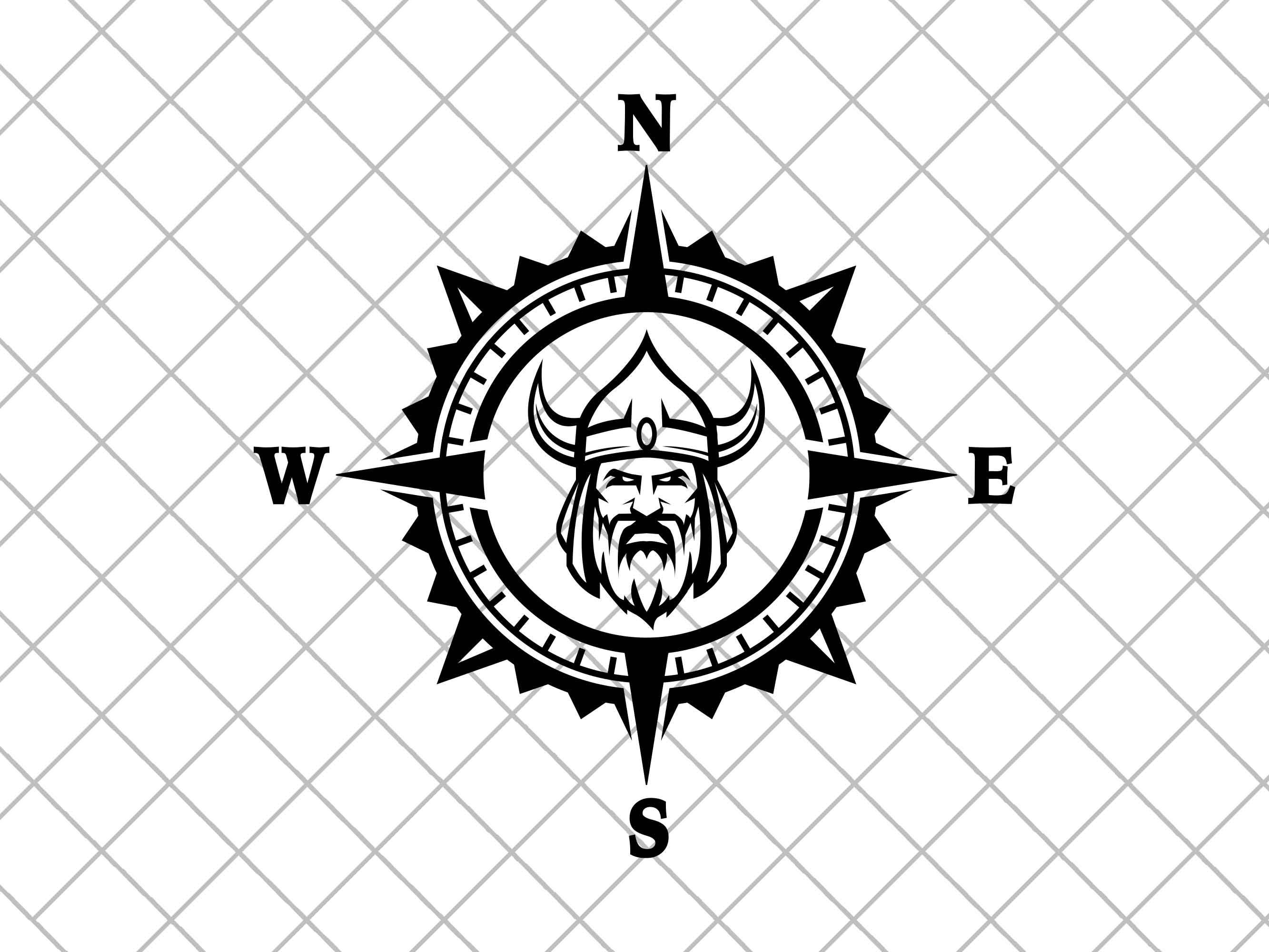VIKING WARRIOR Compass Vinyl Decal Sticker Compass Rose - Etsy UK