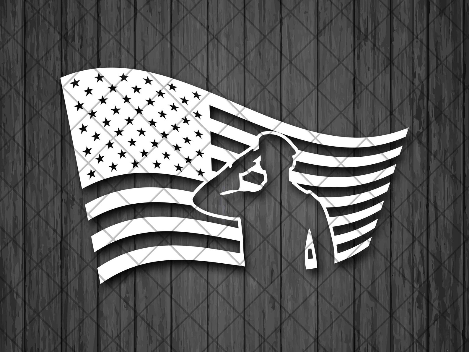 Flag and Soldier Decal Military Veteran Soldier Sticker Top - Etsy