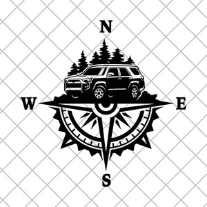 Truck OFF ROAD 4x4 Compass Vinyl Decal Sticker, Compass Rose, off Road ...