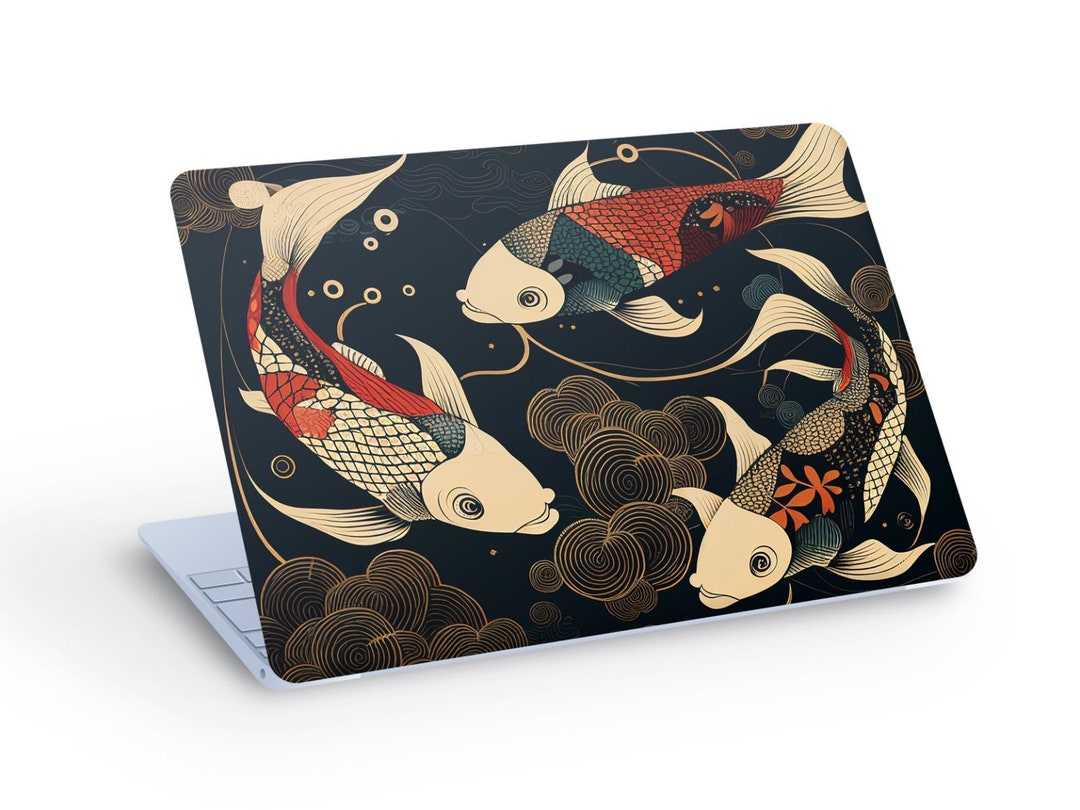KOI FISH LAPTOP Skin Decal Sticker, Koi Fish Illustration Laptop Skin ...