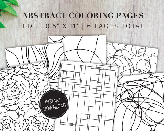 Abstract Pattern Coloring Pages 8.5 X 11 PDF | Etsy