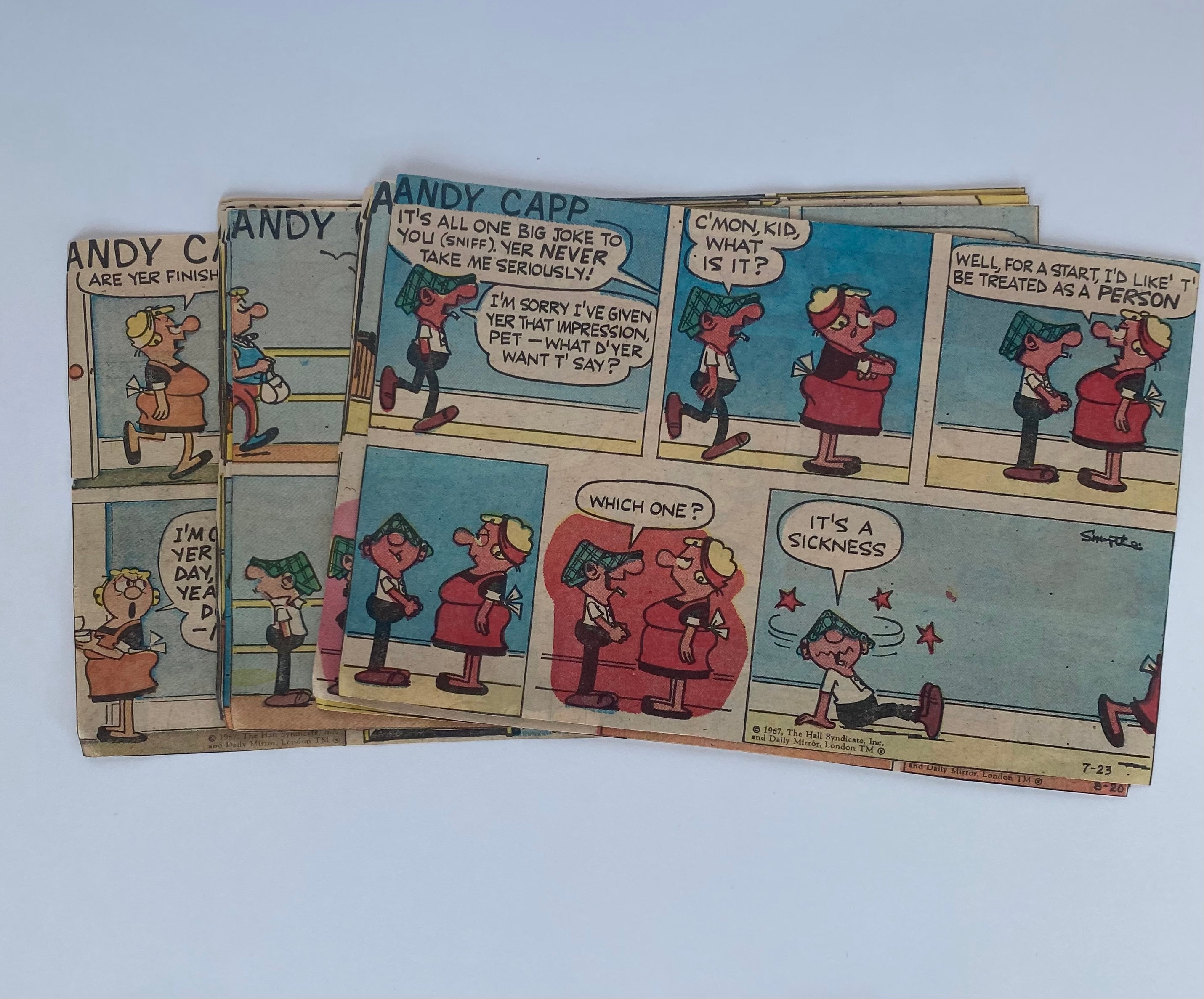 Andy Capp Comics, by Reg Smythe. Vintage 1967, 21 Newspaper Clippings ...