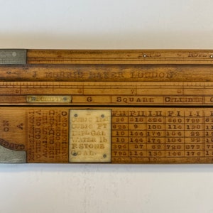 Antique Slide Ruler,1847, RT Hawthorne, Boxwood Engineers Slide Ruler ...