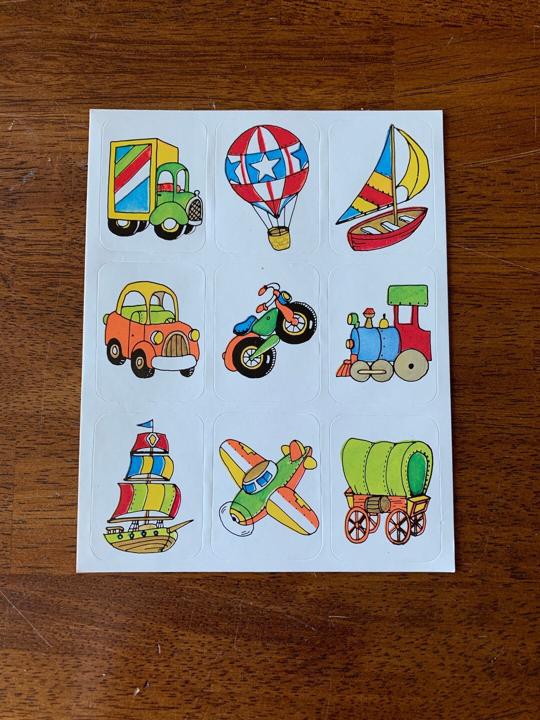 Vintage 80's Eureka Sticker Sheet Transportation, Boat, Truck, Train ...