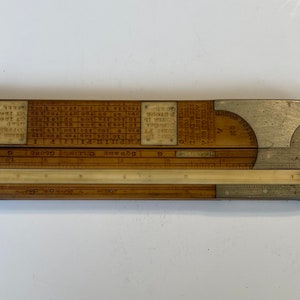 Antique Slide Ruler,1847, RT Hawthorne, Boxwood Engineers Slide Ruler ...