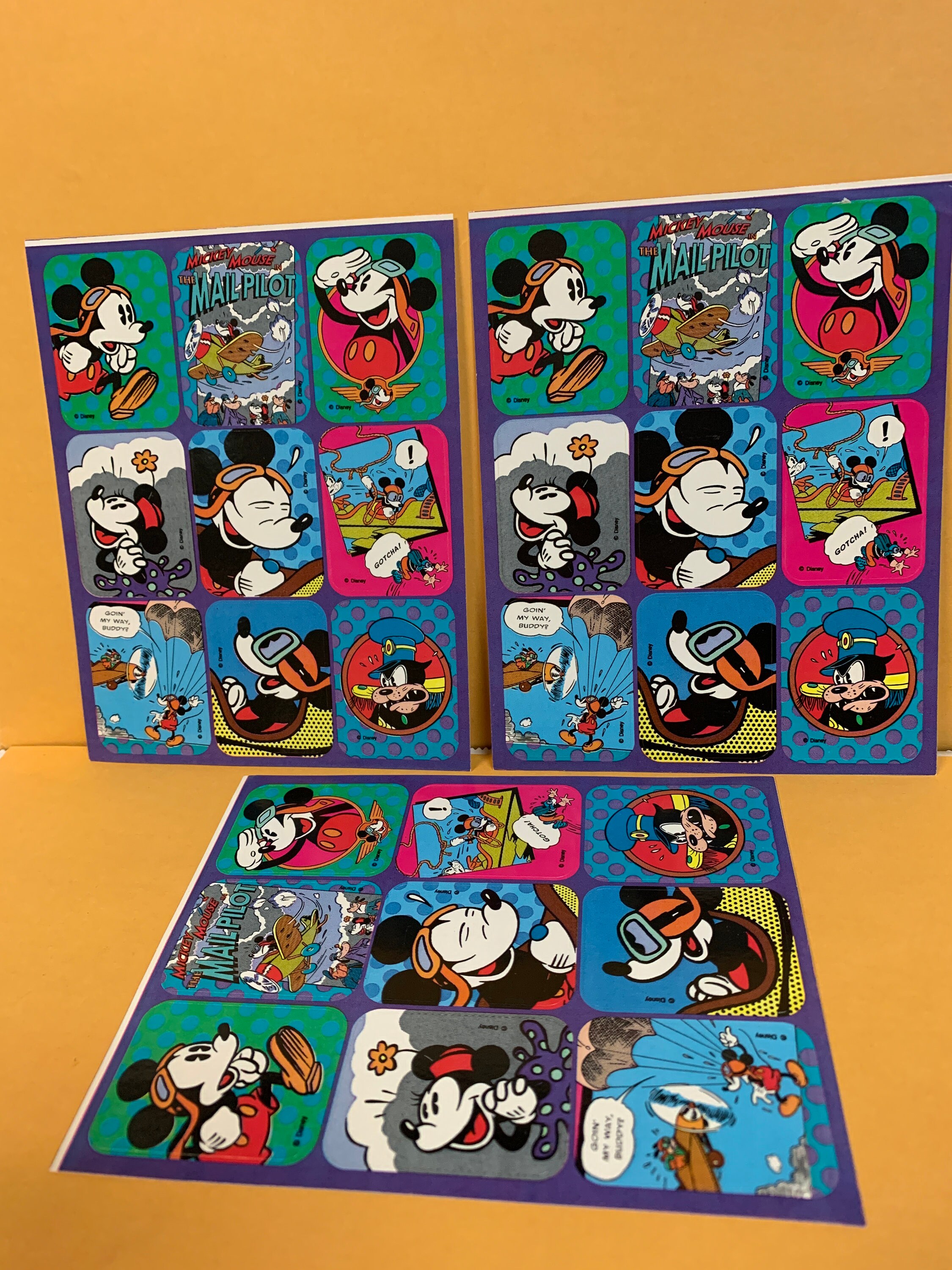 3 Vintage Mickey Mouse Sticker Sheets Disney Cleo Minnie - Etsy