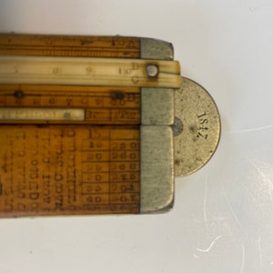 Antique Slide Ruler,1847, RT Hawthorne, Boxwood Engineers Slide Ruler ...