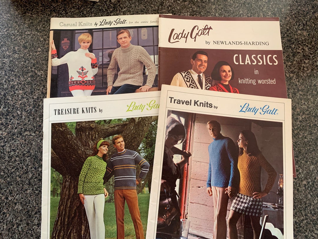 LOT of 4 Vintage Lady Galt Knitting Pattern Books Beautiful - Etsy