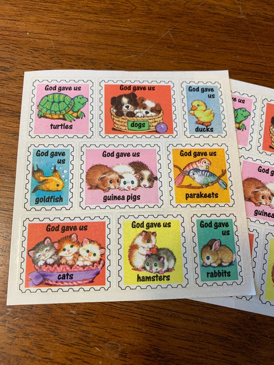 2 Sheets Redi-stix Stickers Pets God Gave Us Religious Puppies Kittens ...