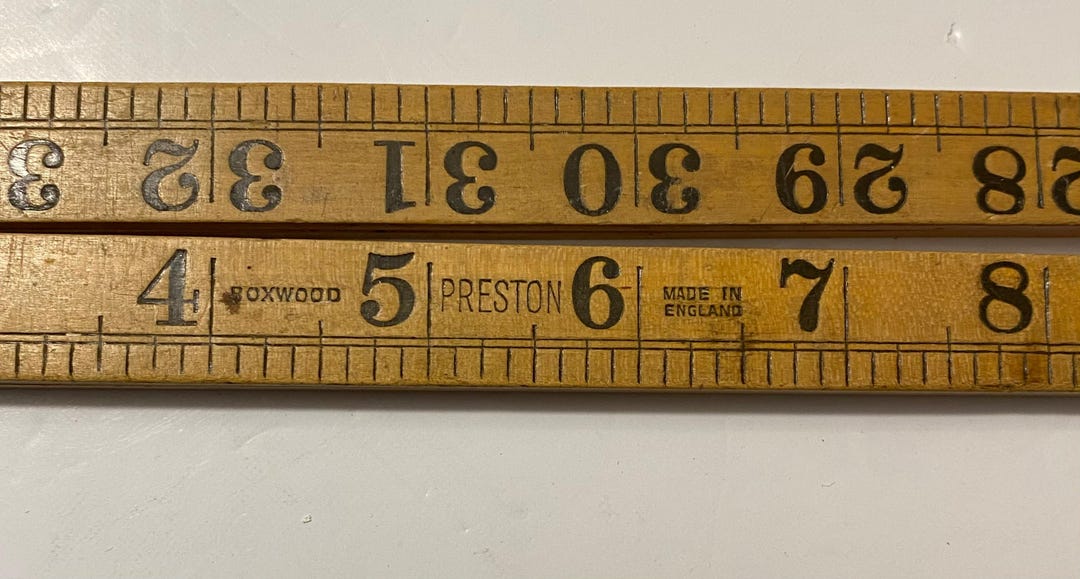 Preston #5111 Folding Ruler, Boxwood and Brass Hinges, Large Blind Man ...