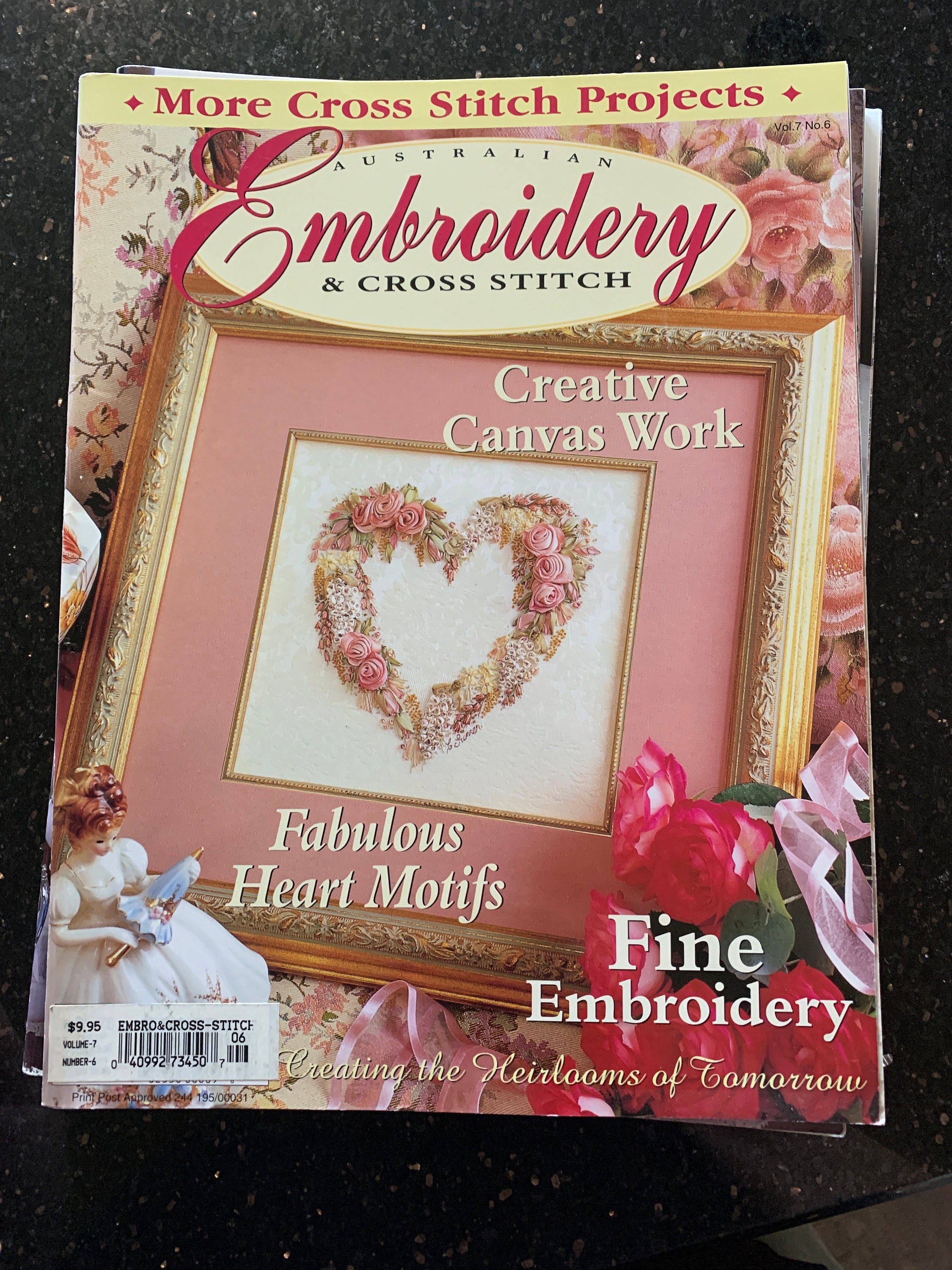 3 Beautiful Australian EMBROIDERY & Cross Stitch Pattern Magazines Vol ...