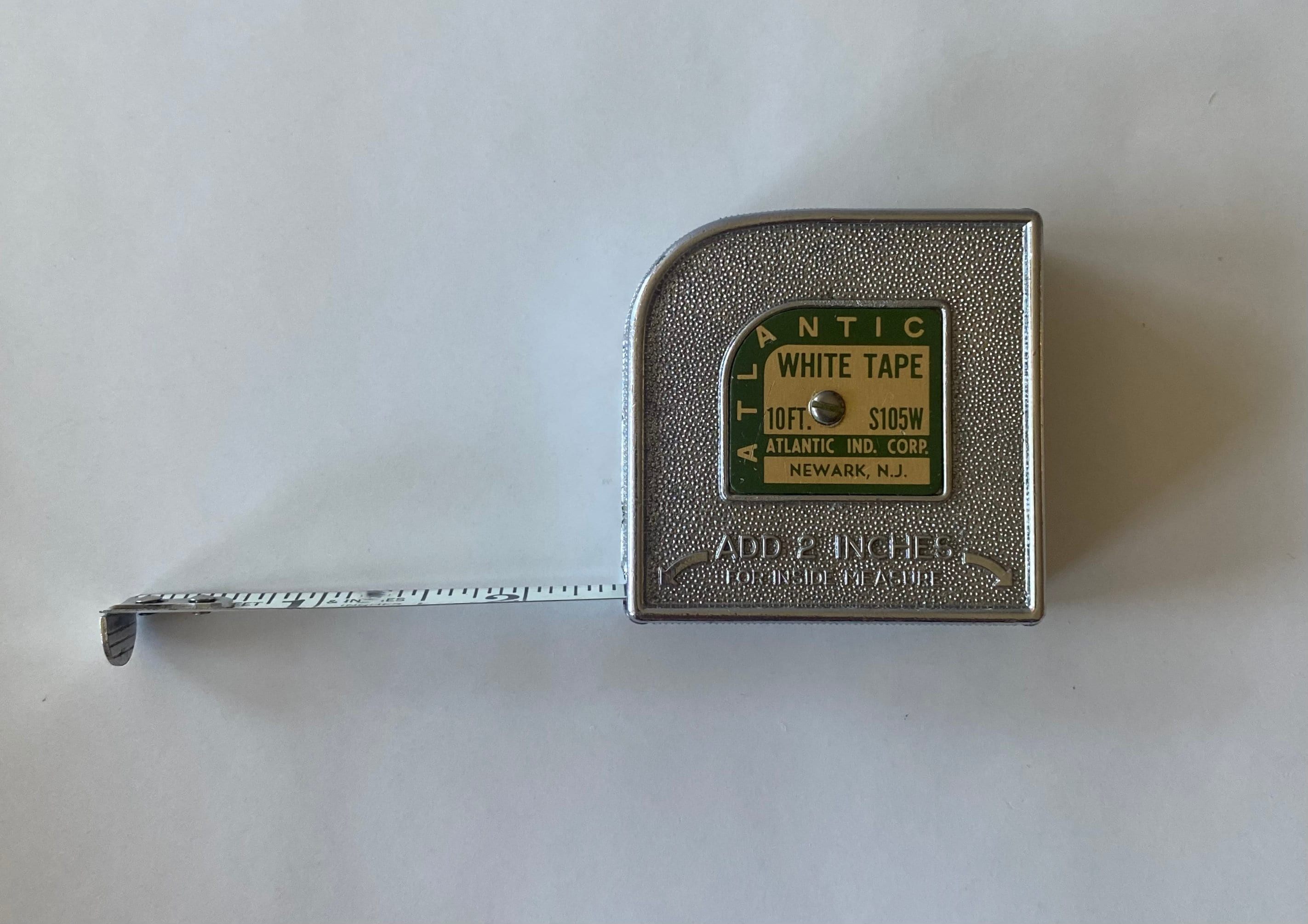 Vintage Atlantic White Tape, Measuring Tape, S105W - 10ft. Made in USA ...