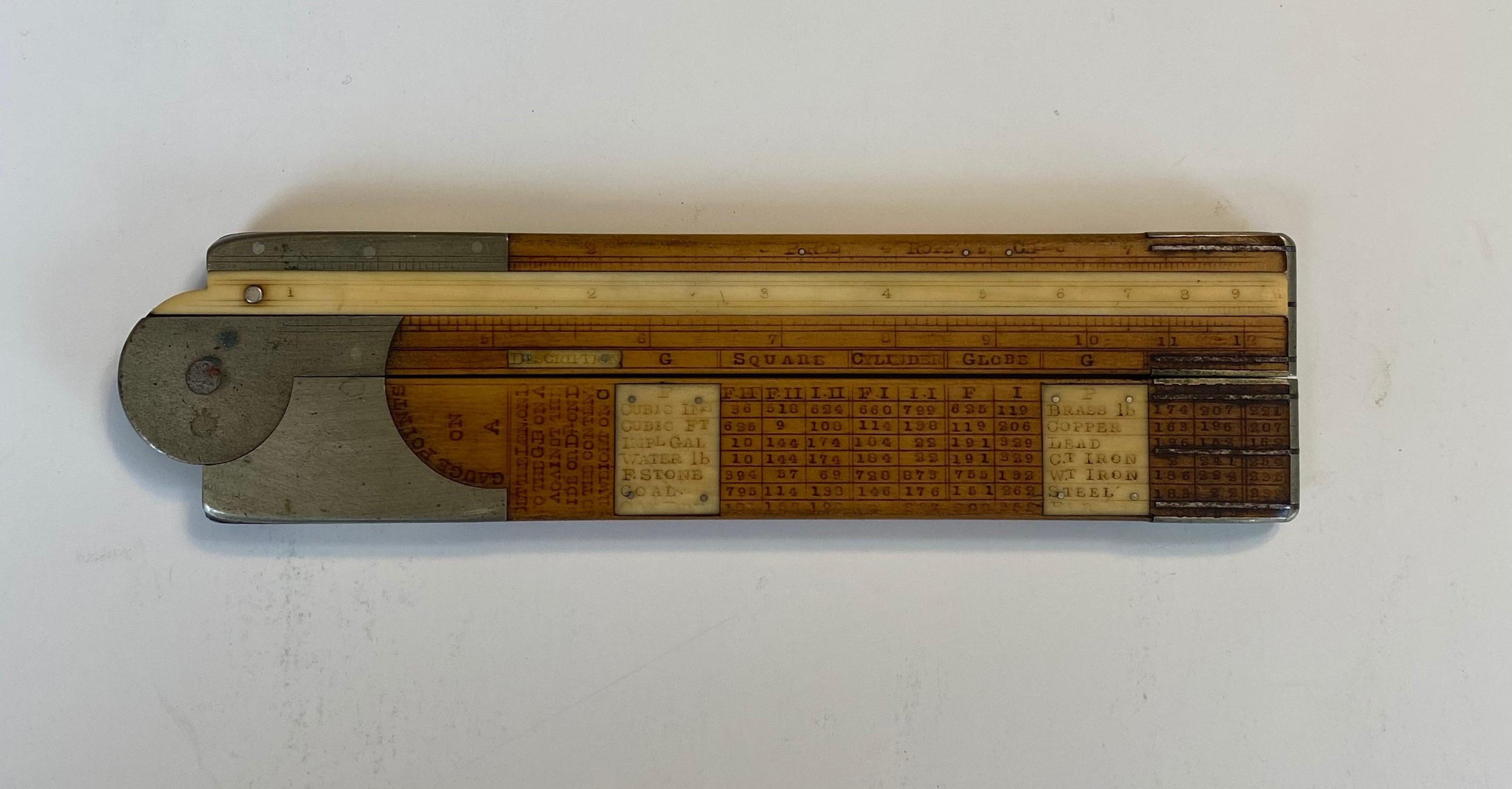 Antique Slide Ruler,1847, RT Hawthorne, Boxwood Engineers Slide Ruler ...