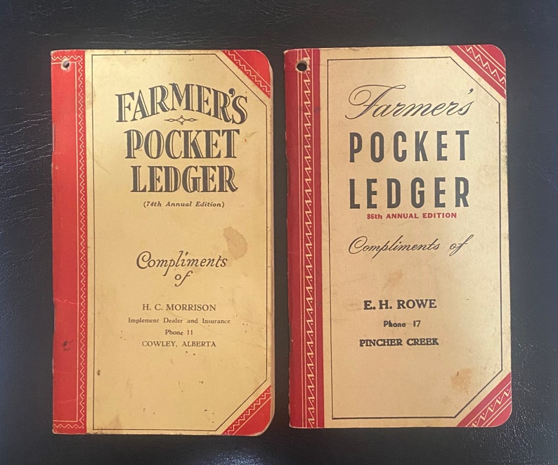 Farmers Pocket Ledger, 1940, 74th Edition, and 1952, 86th Edition, - Etsy