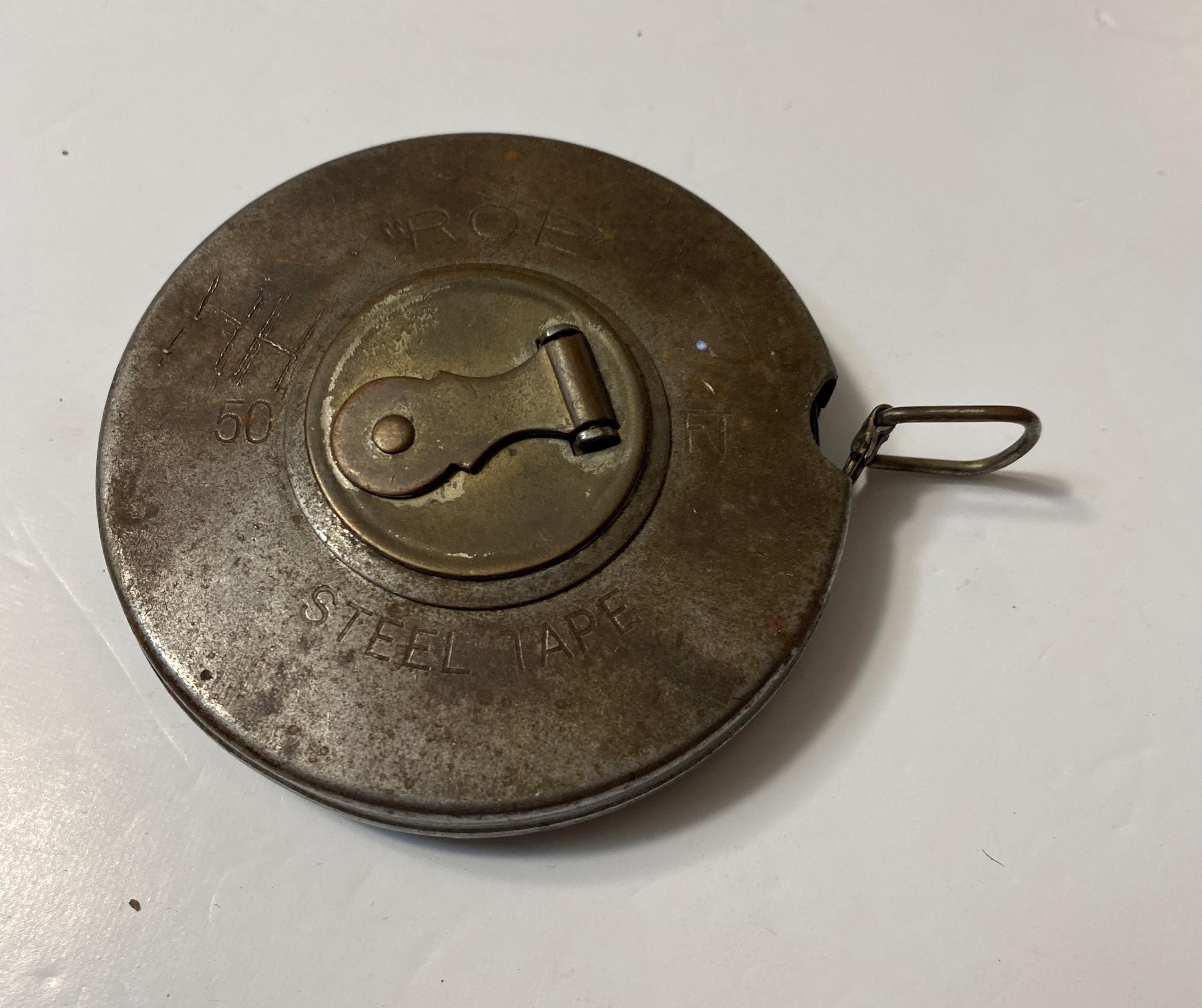 ROE, 50FT, Antique Tape Measure,from the 1940s or 1950s. Made in USA ...