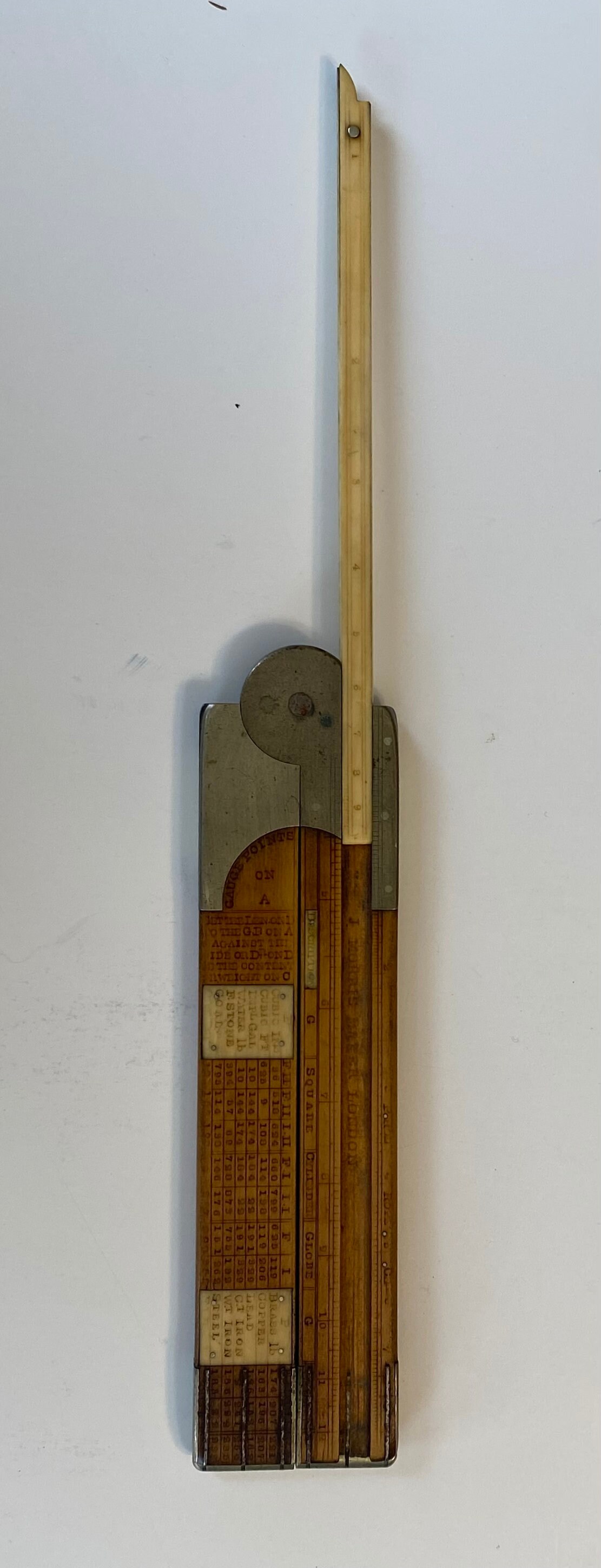 Antique Slide Ruler,1847, RT Hawthorne, Boxwood Engineers Slide Ruler ...