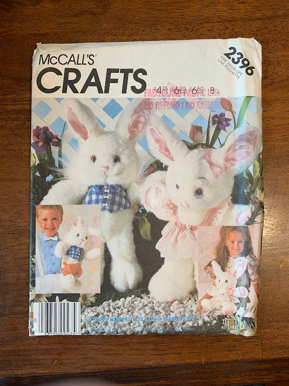 Vintage Mccalls 2396 Sewing Pattern Plush Soft Bunny Rabbits - Etsy