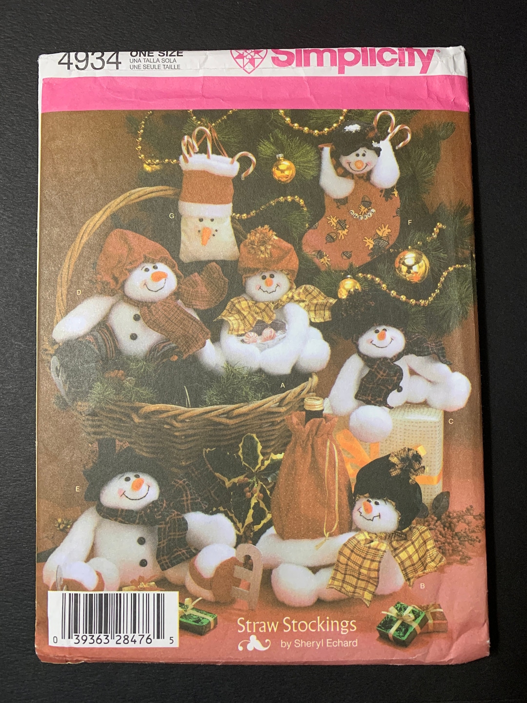 Simplicity #4934 Sewing Pattern Stuffed Snowmen Christmas UNCUT/FF 2004 ...