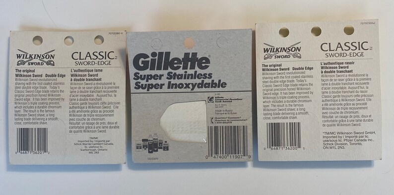 Vintage Wilkinson Sword Classic Razor Blades for Shaving, Original ...