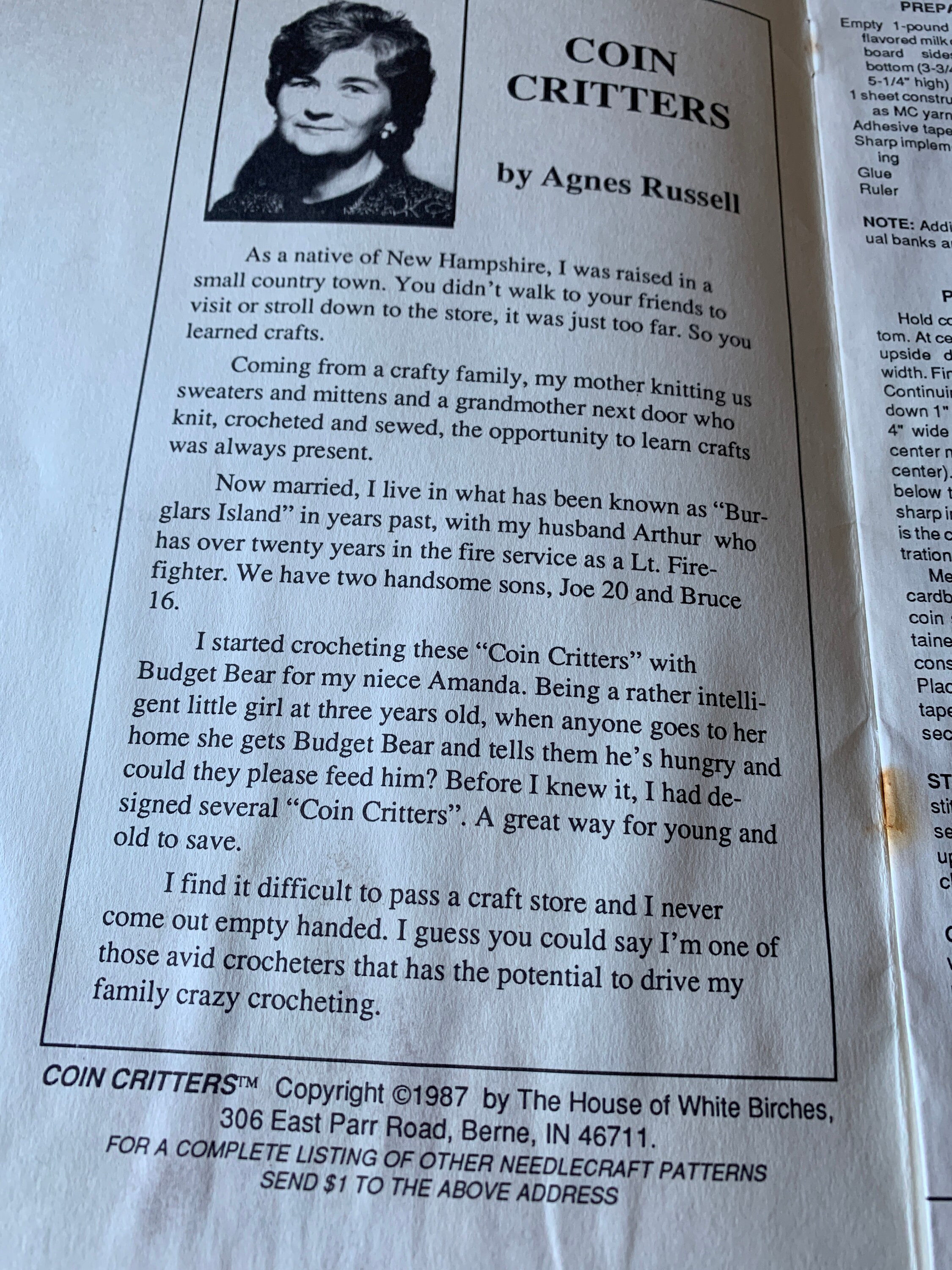 Coin Critters Vintage 80's Crochet Animal Piggy Banks Patterns RARE ...