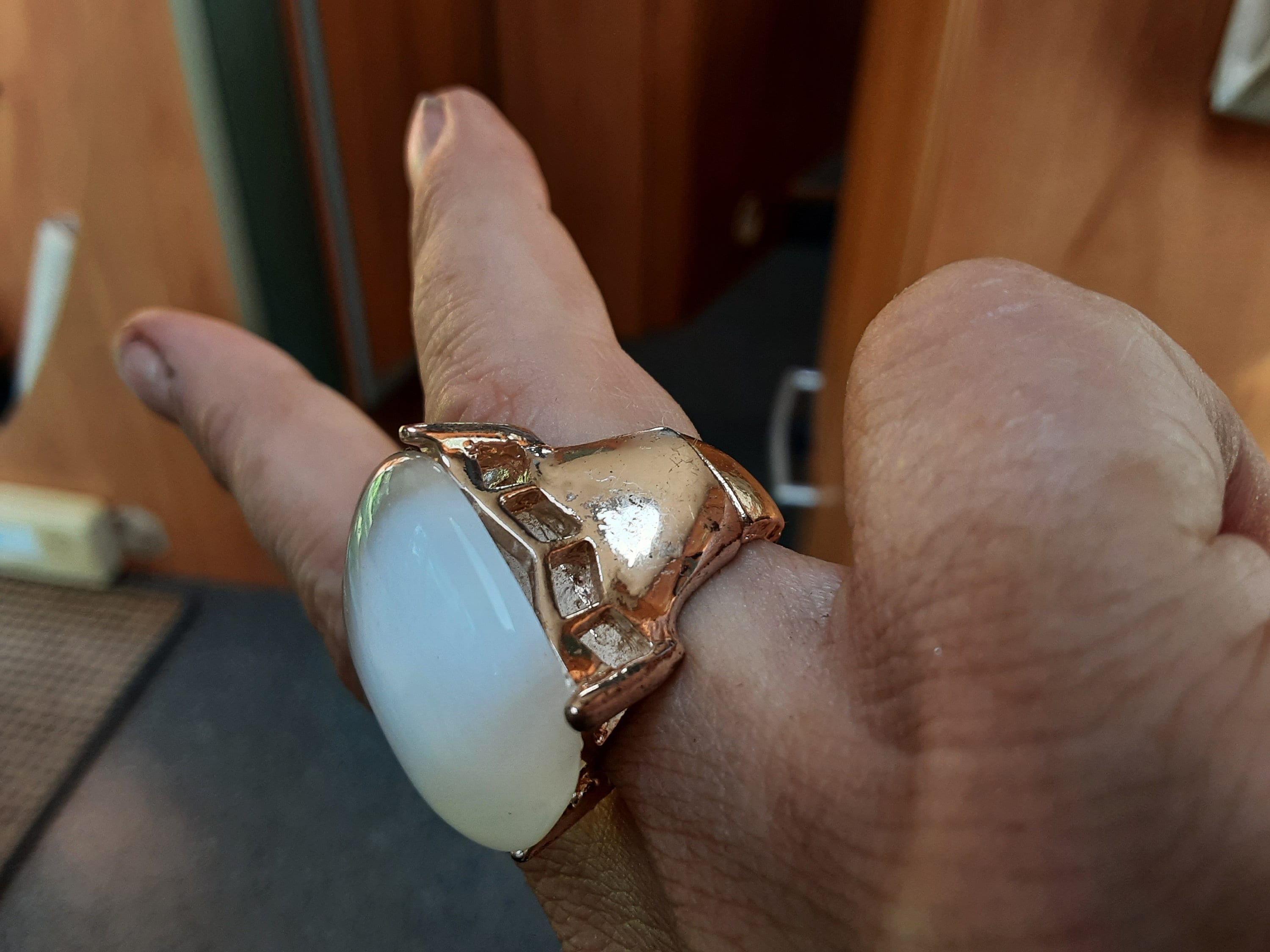 Ivory Velvet Sqyare Cabochon Gem Stone Set Into A Crown Of | Etsy