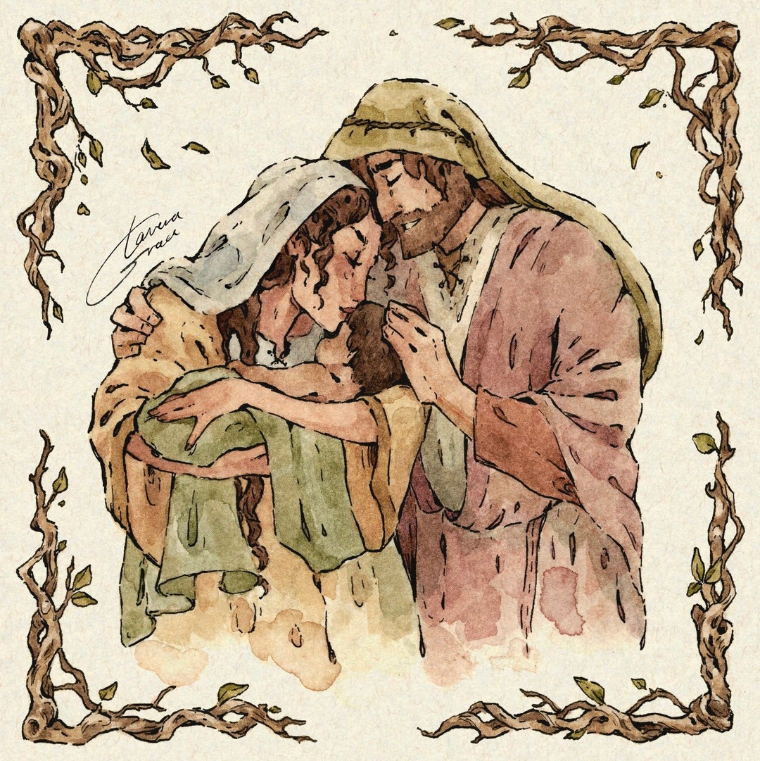 The Holy Family: Square Print - Etsy