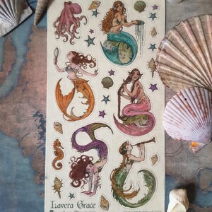Transparent Mermaid Sticker Sheet - Etsy