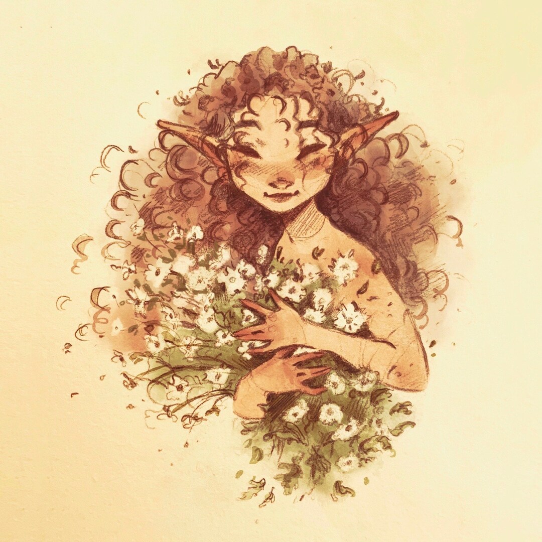 Flower Nymph: Square Print - Etsy