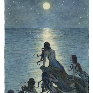 A Mermaid Moon: A4 Print - Etsy