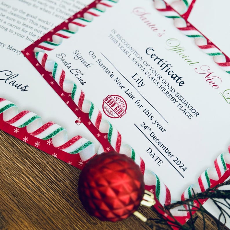Personalised Christmas Santa Letter + Good Behaviour Certificate | Kids ...