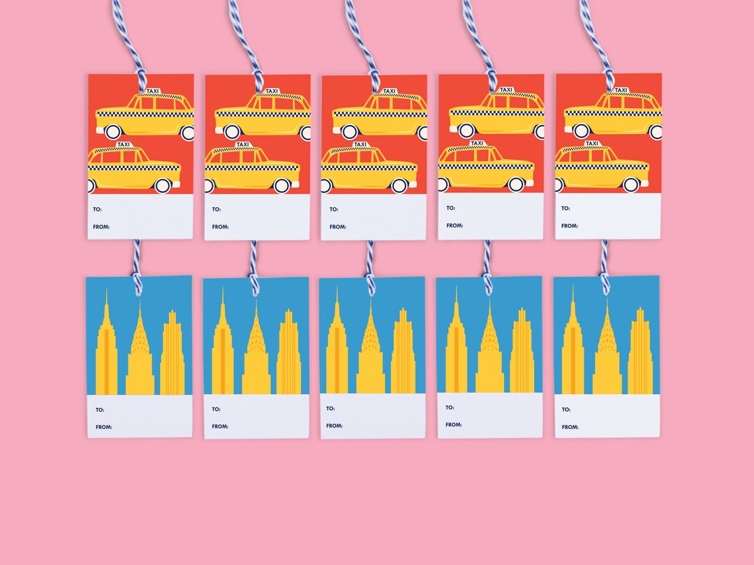 New York City Gift Tags, Cute NYC Gift Labels, Mixed Set of 10 - Etsy