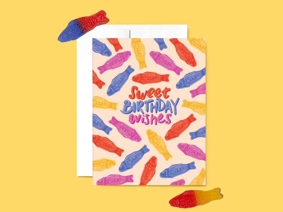 Swedish Fish Birthday Card - Etsy