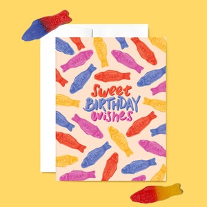 Swedish Fish Birthday Card - Etsy