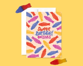 Swedish Fish Birthday Card - Etsy