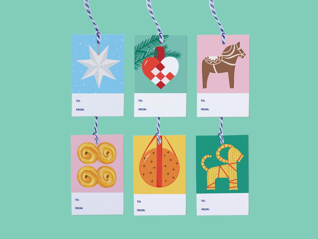 Swedish/scandinavian Christmas Gift Tags Mixed Set of 10 - Etsy