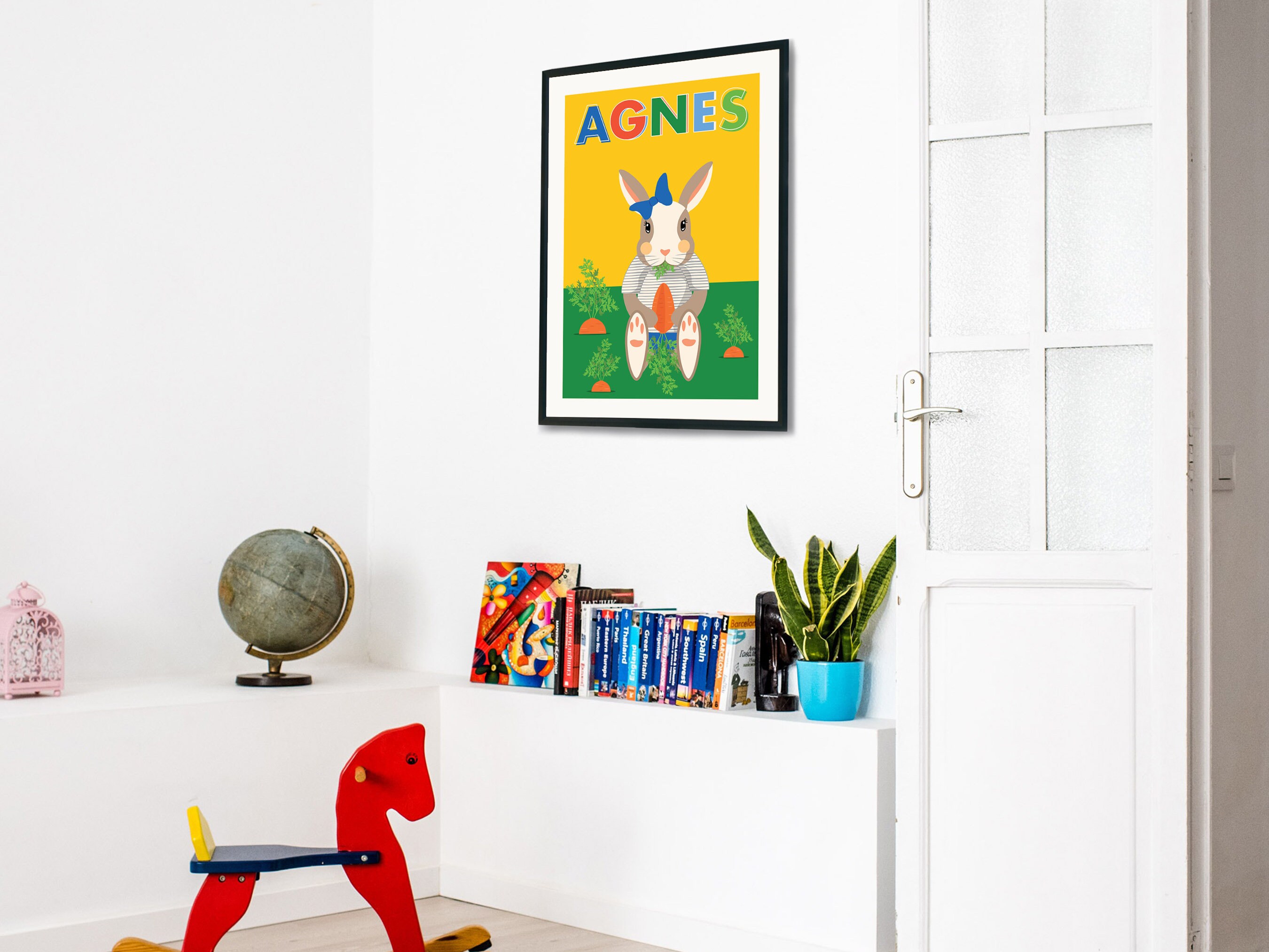 Adorable Rabbit Name Print Custom Nursery Print Personalized - Etsy UK