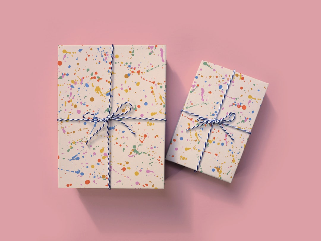 Retro Paint Splatter Gift Wrap - 3-pack - Etsy