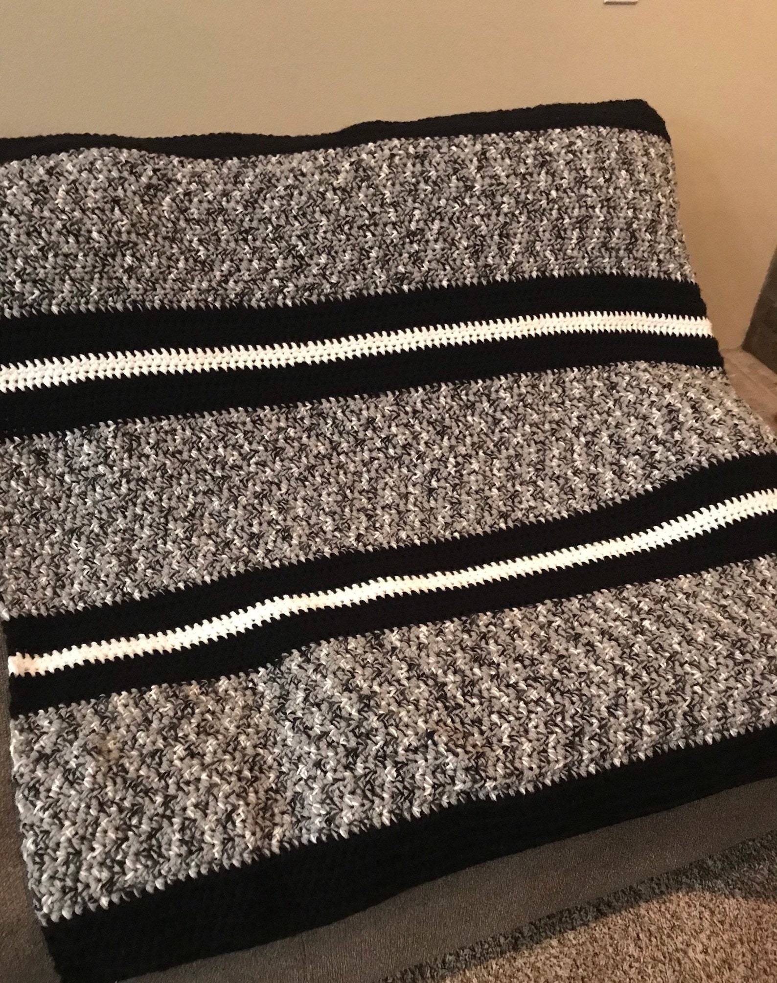 Crochet Blanket-large Crochet Blanket-double Strand Afghan Oversized ...