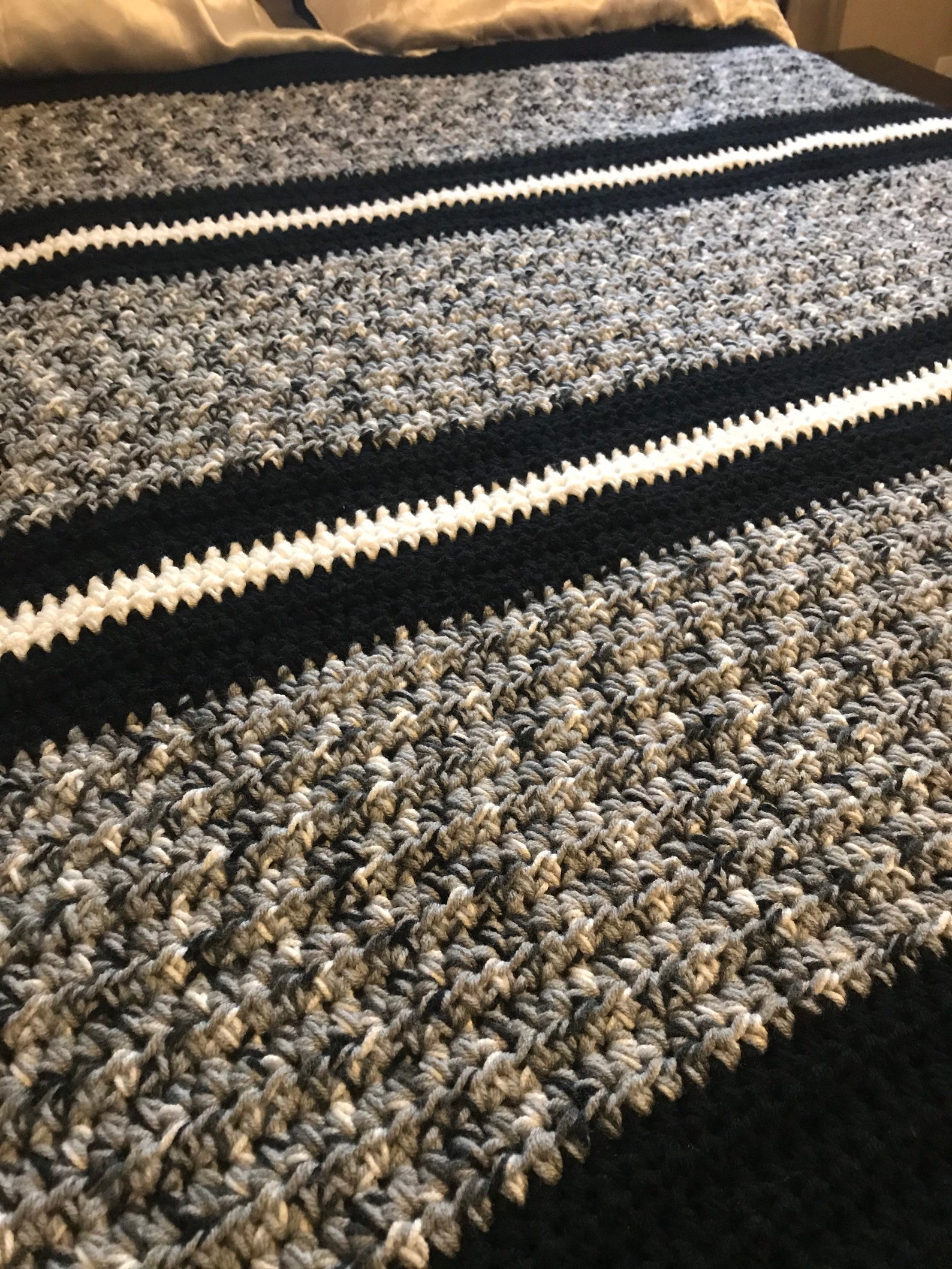 Crochet Blanket-large Crochet Blanket-double Strand Afghan Oversized ...