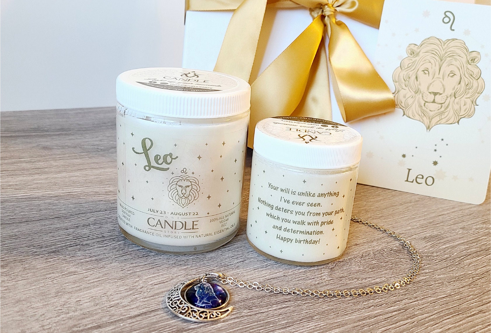 Leo Gift Box Horoscope Sign Personalized Candles Zodiac | Etsy