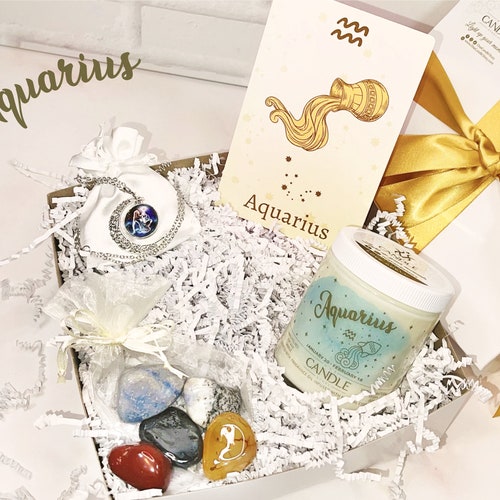 Aquarius Gift Box Horoscope Sign Personalized Candleszodiac - Etsy