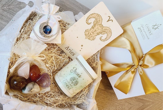 Aries Gift Box Horoscope Sign Personalized Candles Zodiac | Etsy