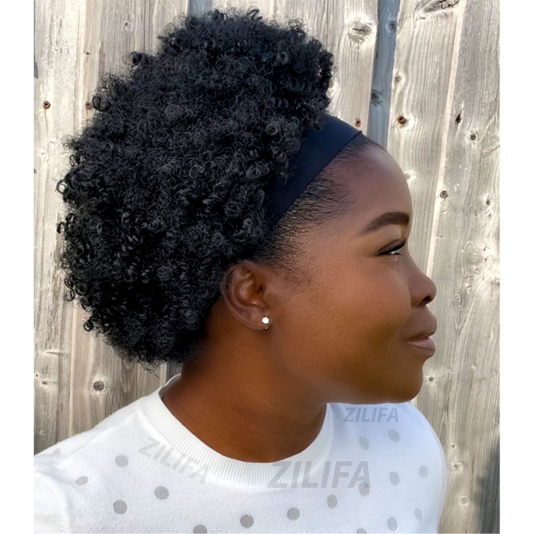 Afro Kinky Synthetic Wig afro Kinky Headband Wig wigs for Black Women wigs for Black Teens afro Puffs Wig natural Hair Wigs for Black Women Etsy