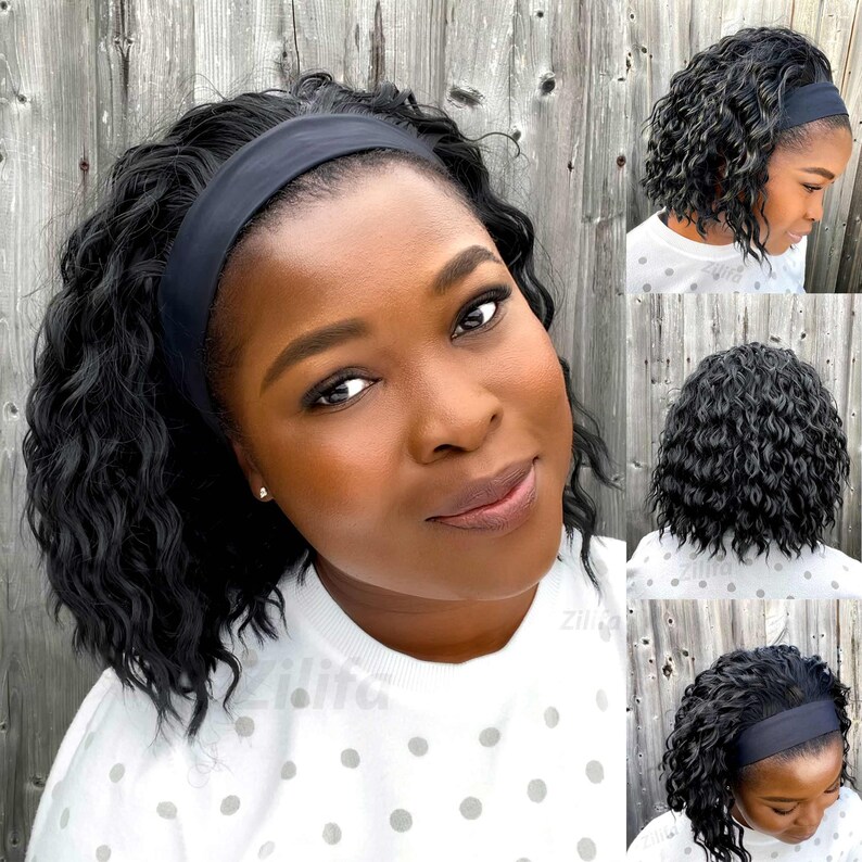 Beach Wave Headband Wig Curly Wavy Wigs for Black Womanwigs - Etsy Israel