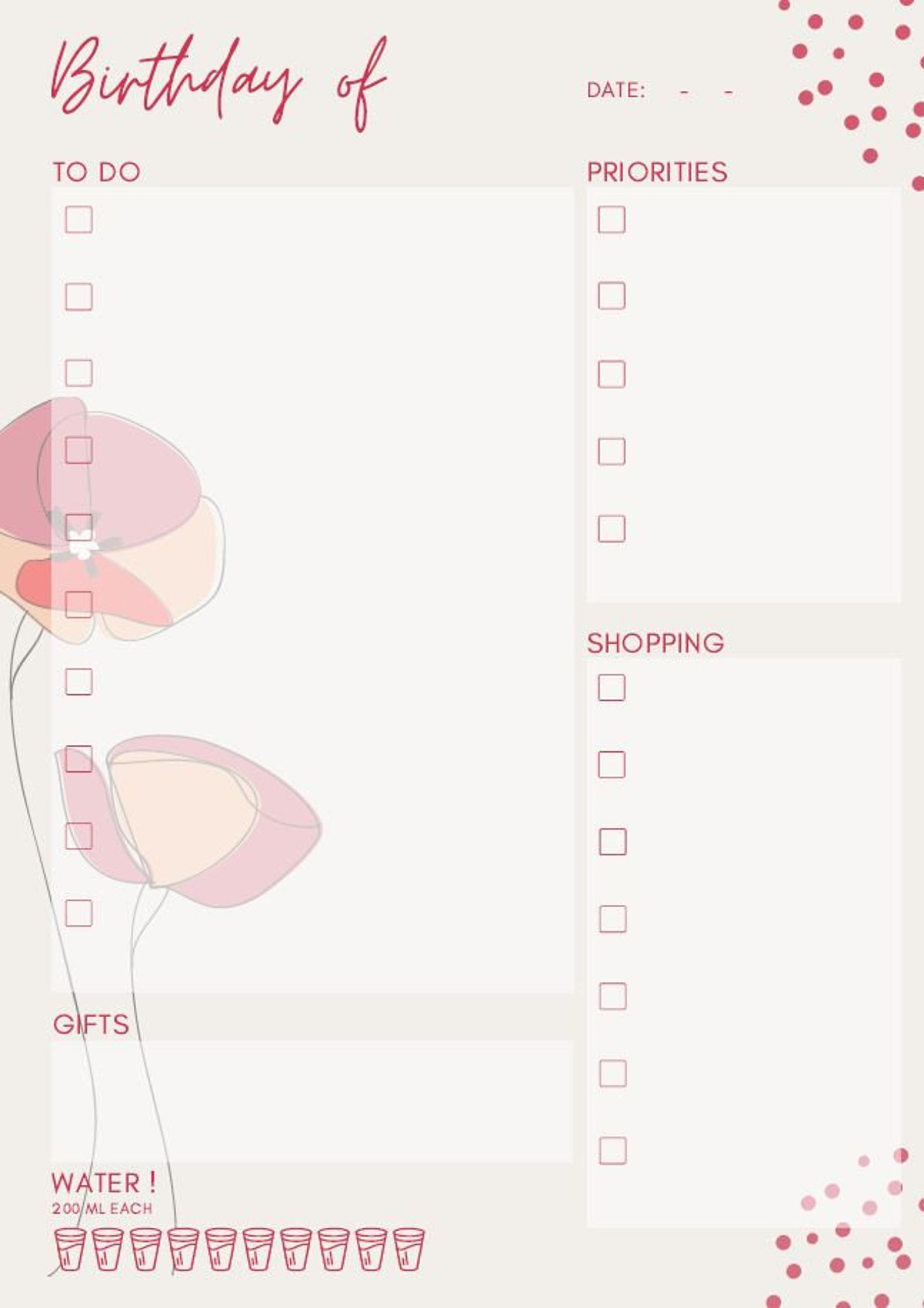 Printable Weekly Planner Daily Flower Planner Timeless - Etsy