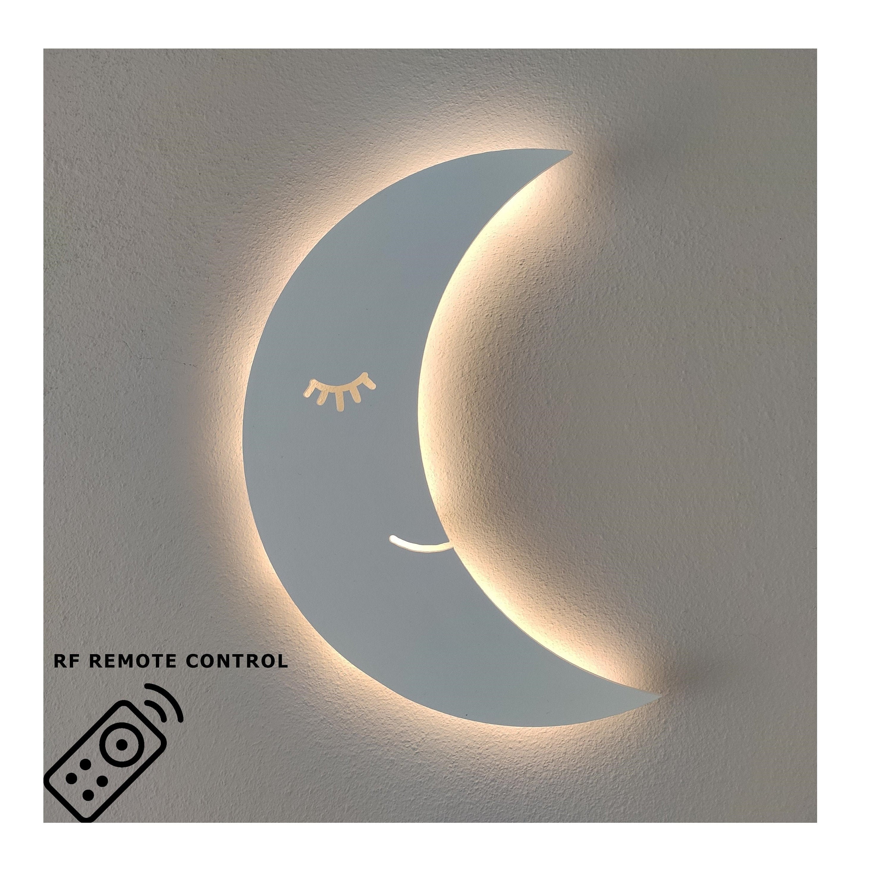 Remote Control Moon Wall Light Nursery Lighting Baby Room - Etsy UK